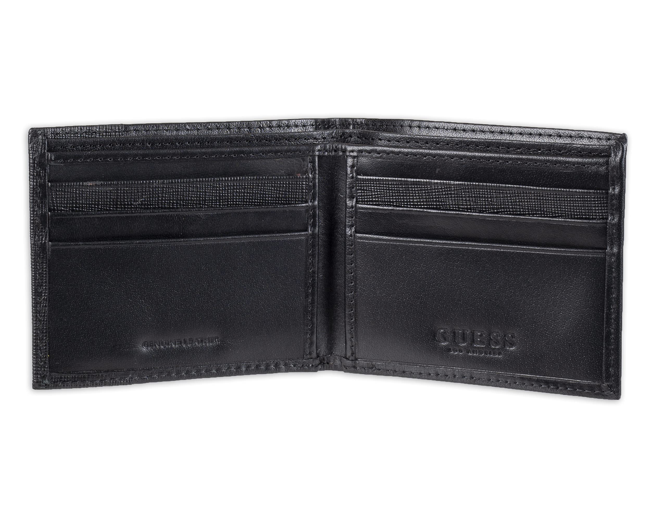 GUESS Men's RFID Wallet Set with Slim Bifold and Card Case Holder, Black Saffiano, One Size