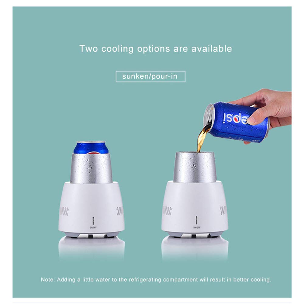 Fast Cooling Cup, Electric Desktop Refrigeration Cup Drink Cooler Cup with Fast Cooling and Large Capacity for Wine Cola Beer Soda Drinks Recreation