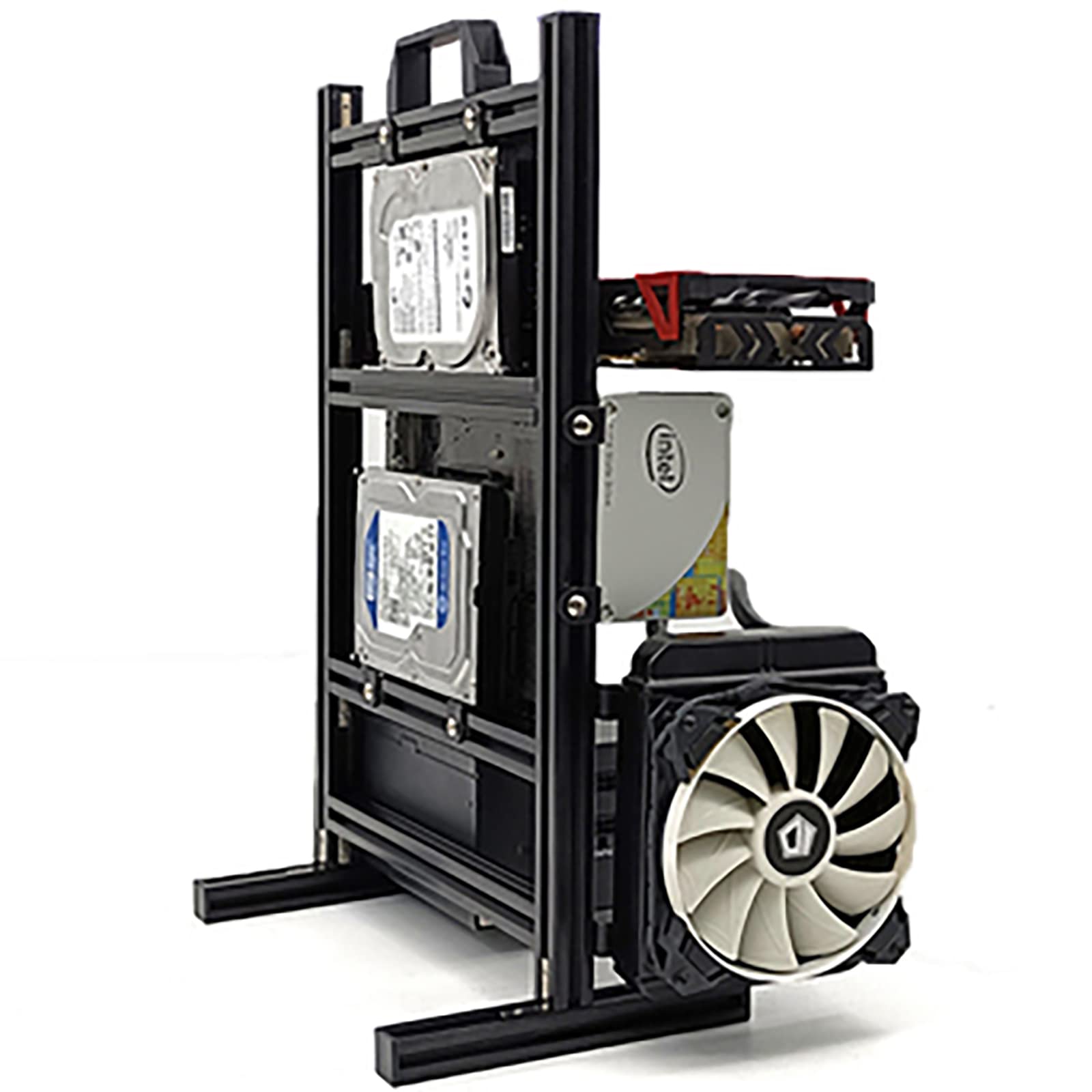Matx Itx Pc Test Bench Motherboard Stand Open Frame Air Pc Case Test Bench Vertical Water Cooling Aluminum Support Vertical Horizontal Wall Hanging