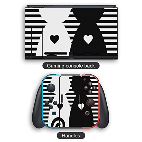 Lovers Heart Cats Decal Stickers Cover Set Full Wrap Skin for Switch Protection Faceplate Sticker for Switch