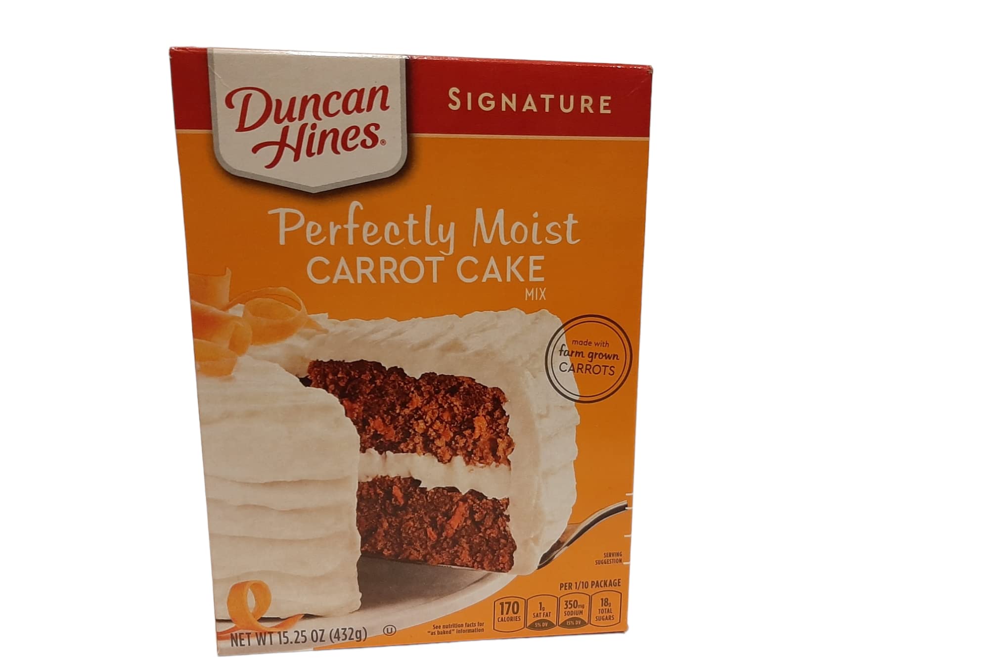 Duncan Hines Signature Perfectly Moist Carrot Cake Mix Bundled with Duncan Hines Creamy Cream Cheese Frosting