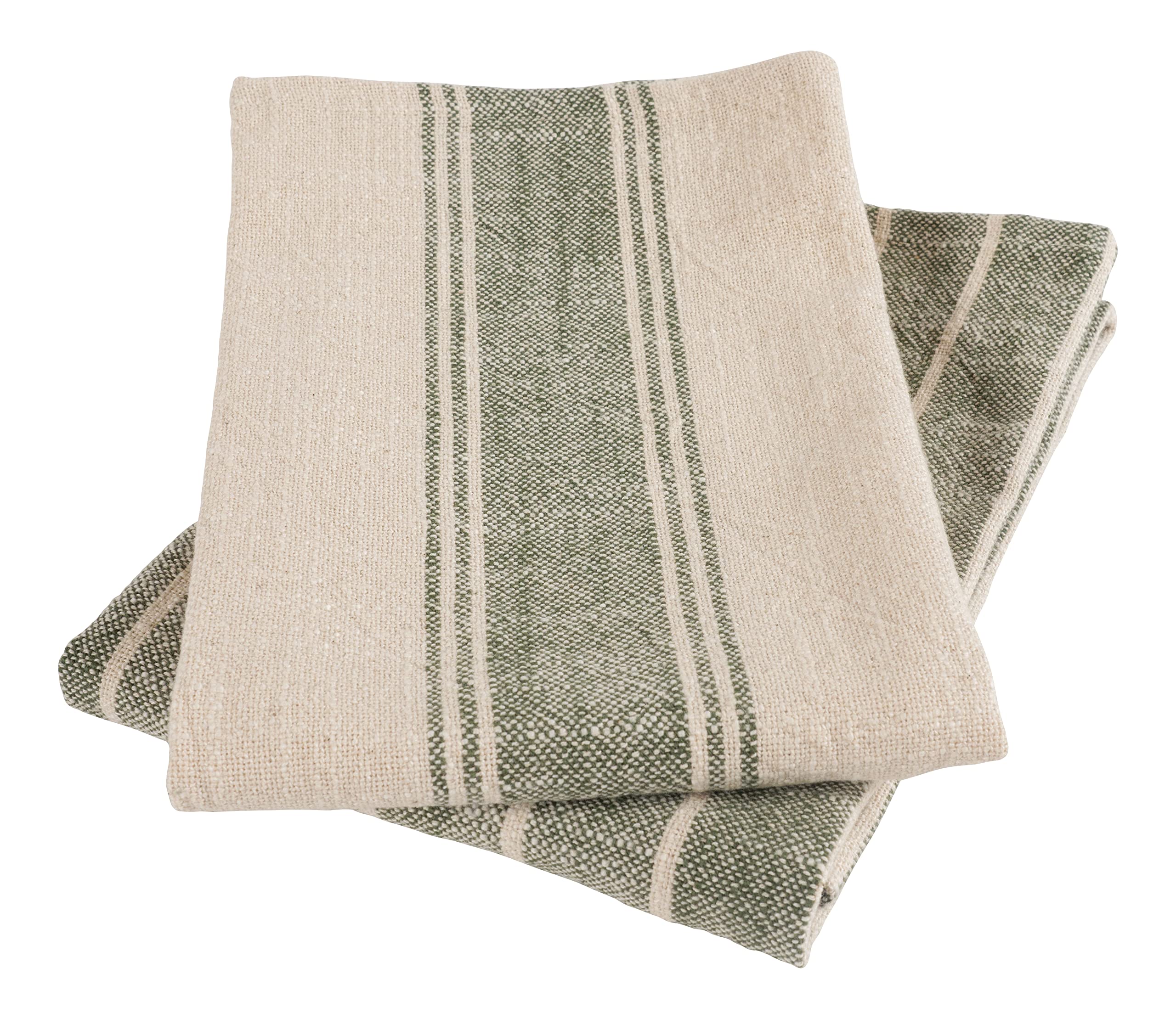 KAF Home Set of 4 Natural Rustic Farmhouse Slubbed Kitchen Towel | 100% Cotton Dish Towel, 18 x 28 Inches | Soft and Absorbent | Set of 4