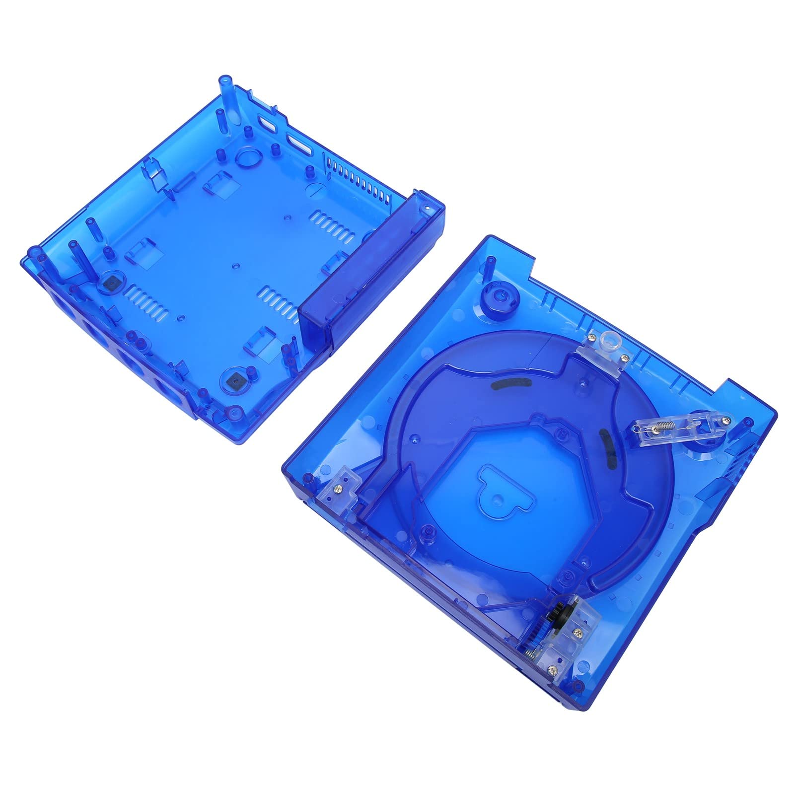 KOSDFOGE Translucent Plastic Shield Housing Case,Retro Video Game Console Protective Shell in Blue, Transparent Colors - Compatible with SEGA Dreamcast DC Game Console