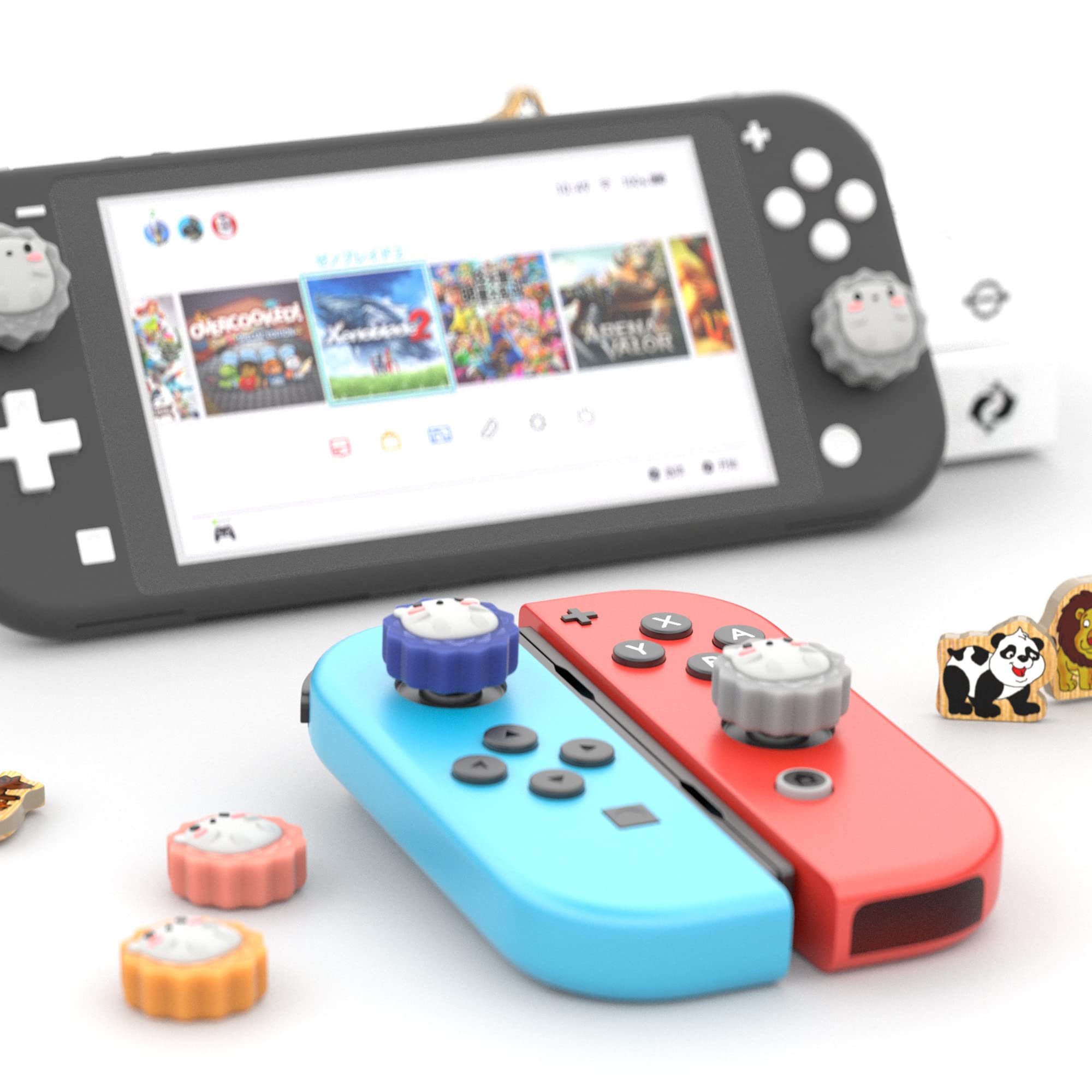 LEYUSMART 3D Thumb Grips Caps 4 PCS Hedgehog Yellow Orange for Nintendo/Playstation/Xbox, Joycon Grip Caps Analog Stick Button Cover