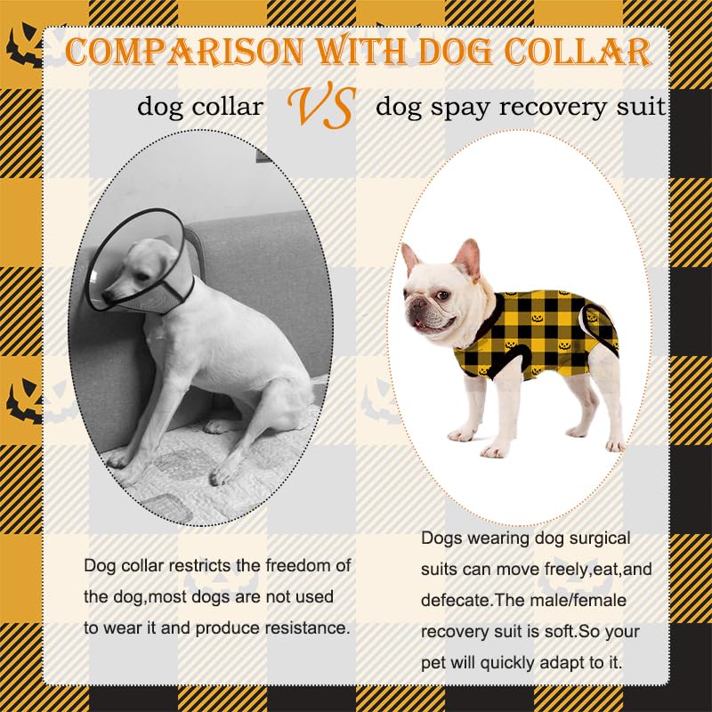 ZIMAOSHAN Surgery Recovery Suit for Dogs - Recovery Suit for Female Male Dog, Onesie for Small Medium Dogs,Substitute E-Collar & Cone