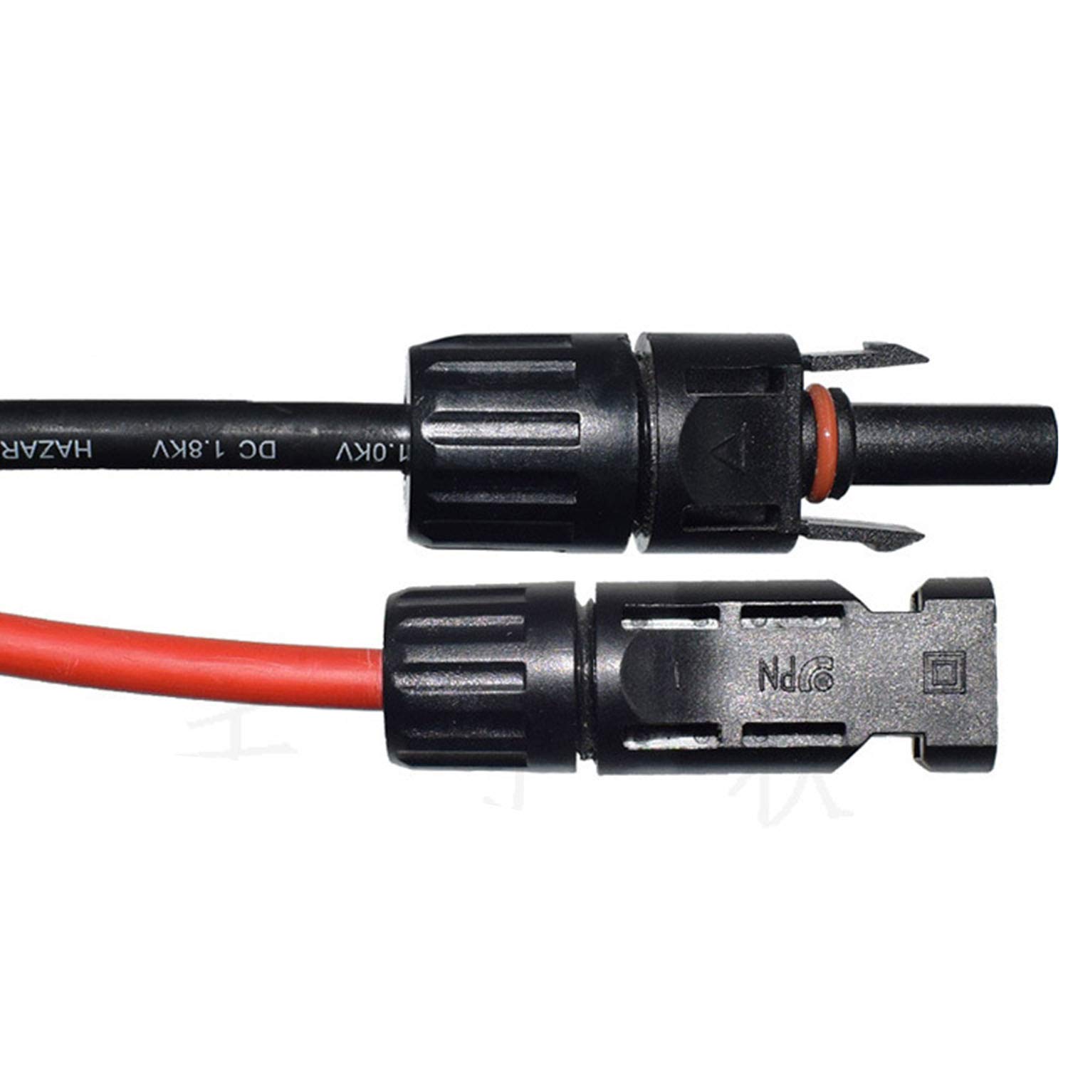 LIXINTIAN 3.3 Feet (4mm²) Solar Panel Extension Cable,with Female and Male Connectors (3.3FT Red+3.3FT Black)