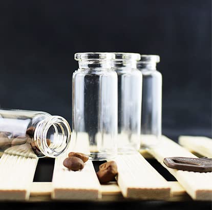 Karponge 10 Pcs 10ml Sterile Clear Vial, Seals Empty Vials, Lab Sample Vial, Glass Bottle with lid for Dilution and Mixing No Water. (Transparent)