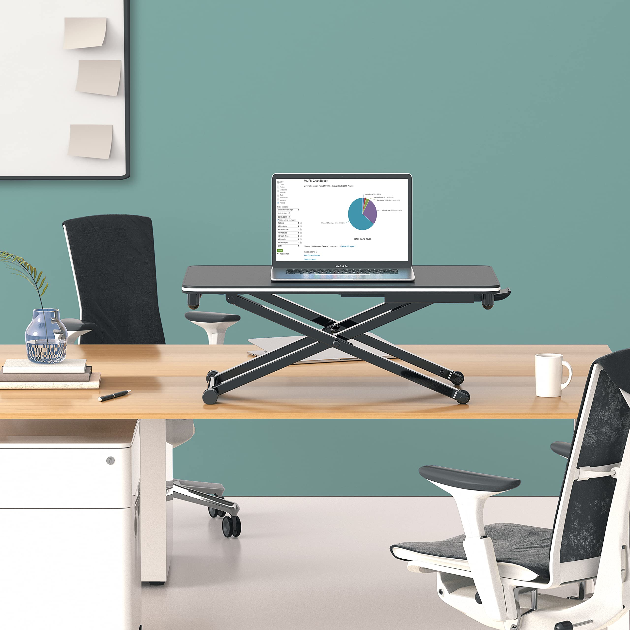 Fenge Standing Desk for Laptop Desktop Sit to Stand Up Desk Conventer for Single Monitor SD255001WB