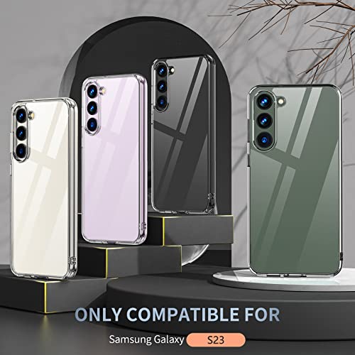 MILPROX Compatible with Samsung Galaxy S23 Clear Case, Cute Case Design for Girls Women, Shockproof Floral Pattern Hard Back for Samsung Galaxy S 23 5G Phone 2023 6.1 Inches-Clear