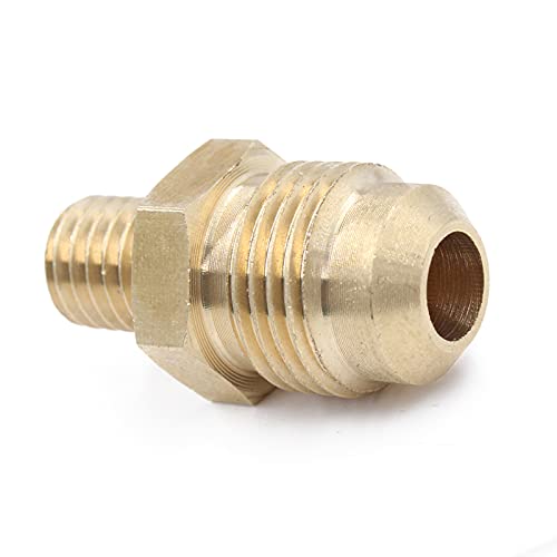 MENSI Brass Propane Gas Jet Nozzle Sprayer 1.96mm Orifice(0.0772") with 3/8" Male Flare and M10x1.5mm Thread for Burner Inlet for Fire Pits, 2 Pack