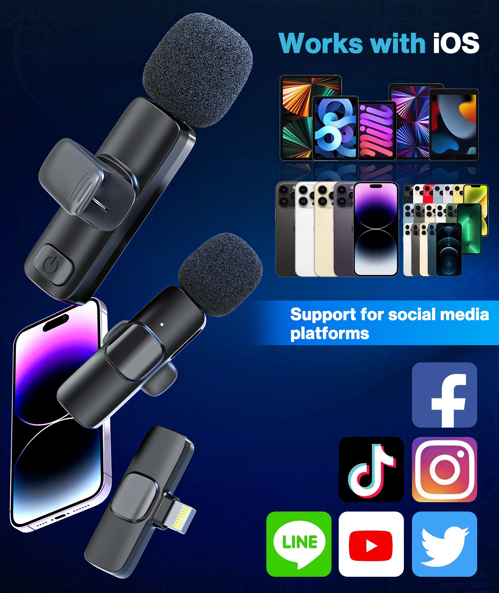 Henkouko Wireless Lavalier Microphone for Android Phone & Computer/Laptop, Mini Microphone for Recording Podcast Video YouTube Vlog TikTok (Beige)