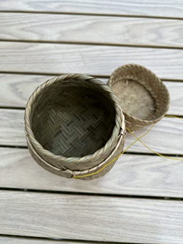Small Bamboo Sticky Rice Box Storage Basket Container Multi-Purpose