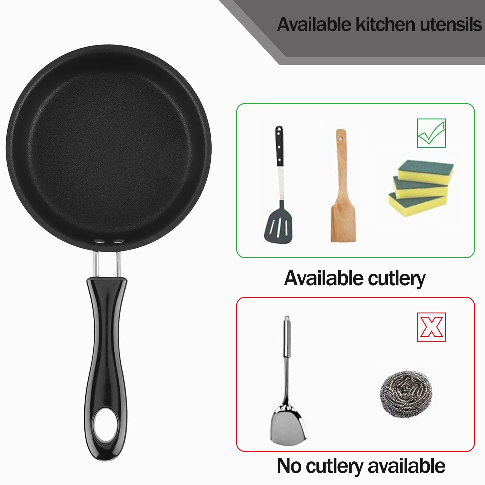 LHGWAT Home Kitchen Small Frying Pan, Small Frying Pan With Nonstick Coating Induction Stove Non-stick Frying Pan Portable Frying Pan With Handle Suitable for Stove Gas Induction Cooker