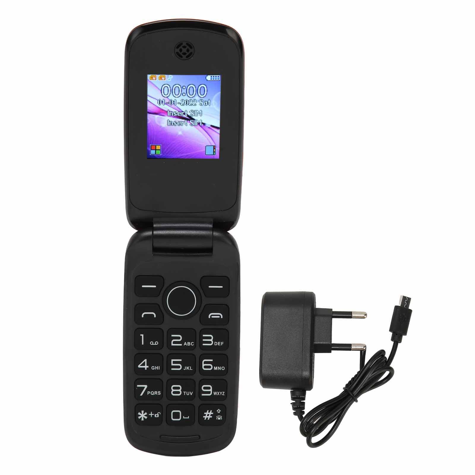 Flip Phone for Seniors 2G, GSM Cell Phone Unlocked, 1.77inch Color Display Screen, Dual SIM Card, 2.8 Inch Screen Big Mobile Phone Support Flashlight Camera MP3,1200mAh High