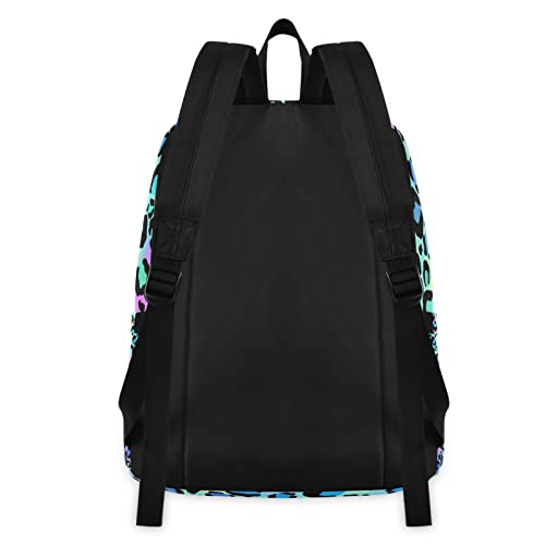 Moudou Leopard School Backpack with Lunch Bag Student Bookbag Travel Daypack for Teen Boys Girls