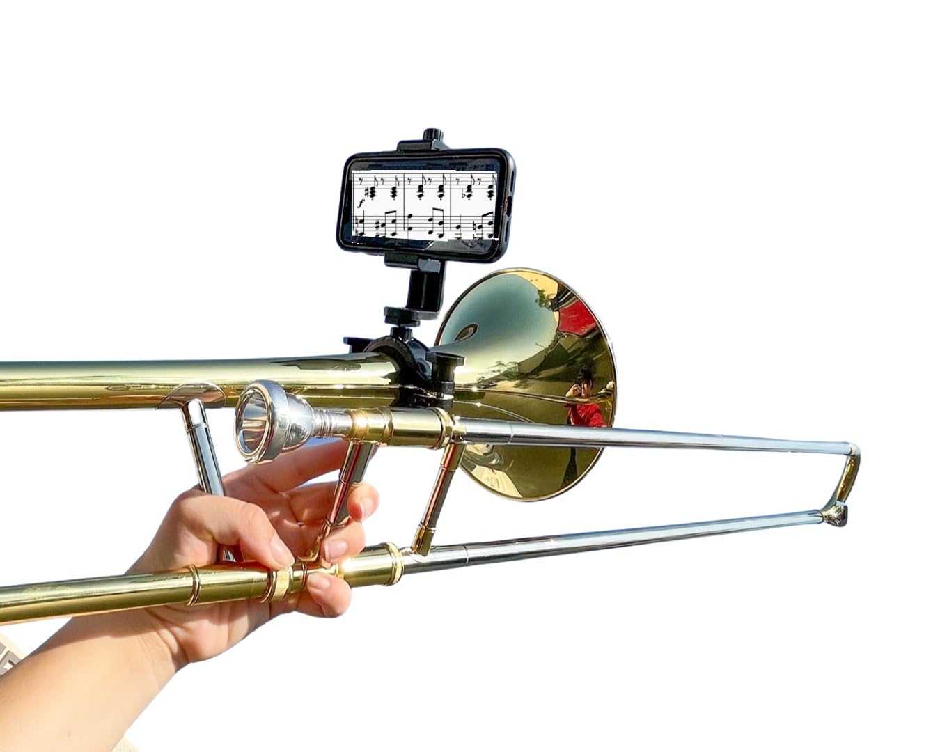 Gripophone Low Brass Lyre - Mount Your Phone to Trombone, Flugelhorn, Euphonium, Marching Baritone, Mellophone, and more! Made in USA!!, Black