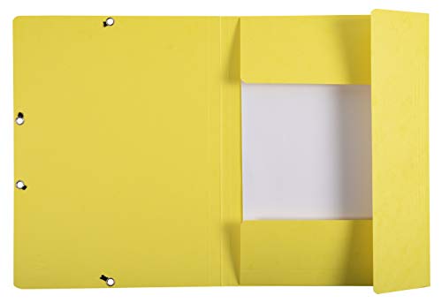 Exacompta 55560E Elasticated Document Folder with 3 Flaps in Glossy Card 400 g/m2 for A4 Document Filing Assorted Colours