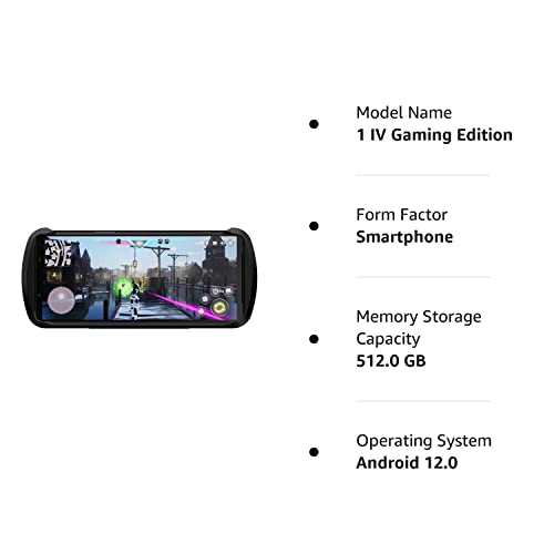Sony Xperia 1 IV Gaming Edition XQ-CT72 5G Dual 512GB 16GB RAM Factory Unlocked (GSM Only | No CDMA - not Compatible with Verizon/Sprint) - Black