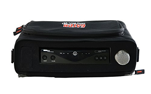 Gator Cases Padded Nylon Carry Bag for Single Wireless Microphone System; Live-in Style Holds Reciever, Body Pack, and Microphone with Antenna Access (GM-1W) , Black