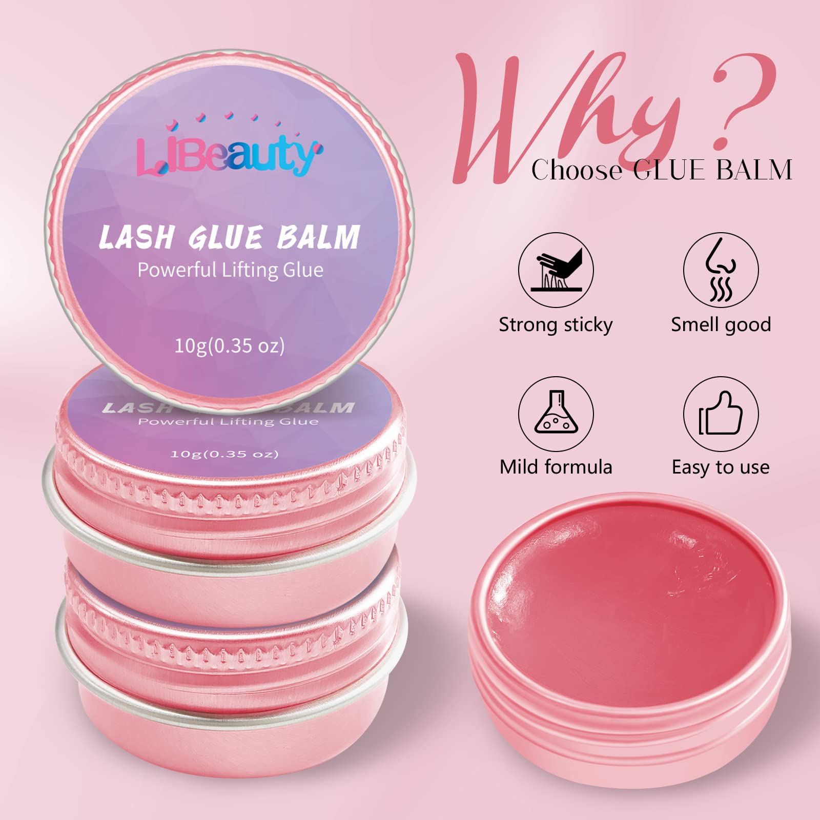 Libeauty Lash Lift Glue Balm Lash Lift Adhesive Strong Sticky Fruit Flavor Eyelash & Eyebrow Perm Glue Balm Brow Lamination Gel