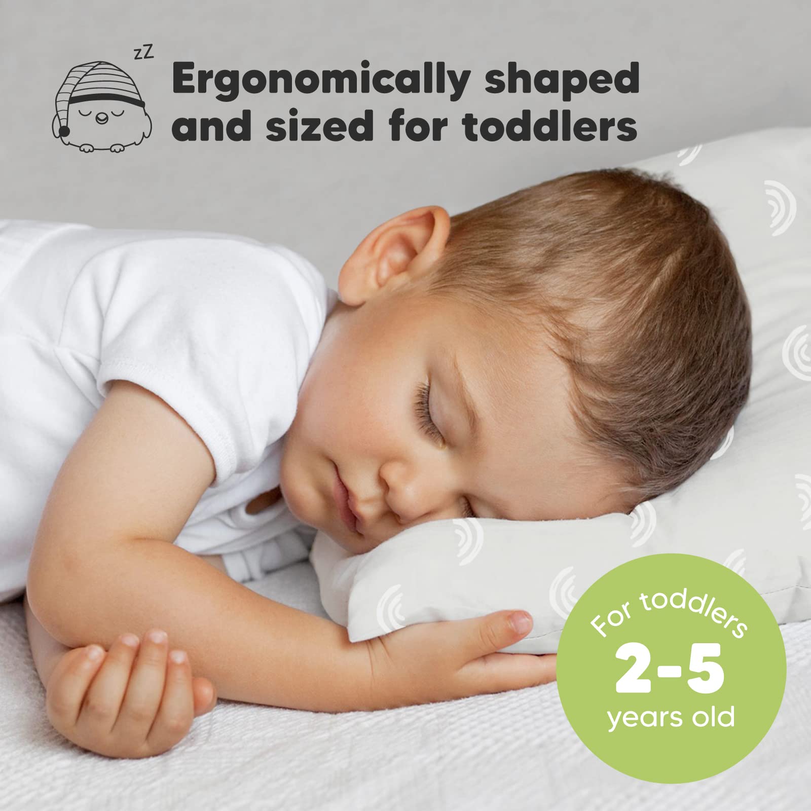 KeaBabies 2-Pack Toddler Pillow and Toddler Pillowcase for 13X18 Pillow - Soft Organic Cotton Toddler Pillows for Sleeping - Organic Toddler Pillow Case for Boy, Kids