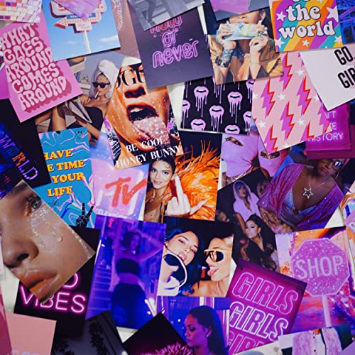 pwlsmomo Wall Collage Kit pink Aesthetic Trendy Photo Collage Kit, Dorm Room Decor 70 Pcs 4x6 Inch