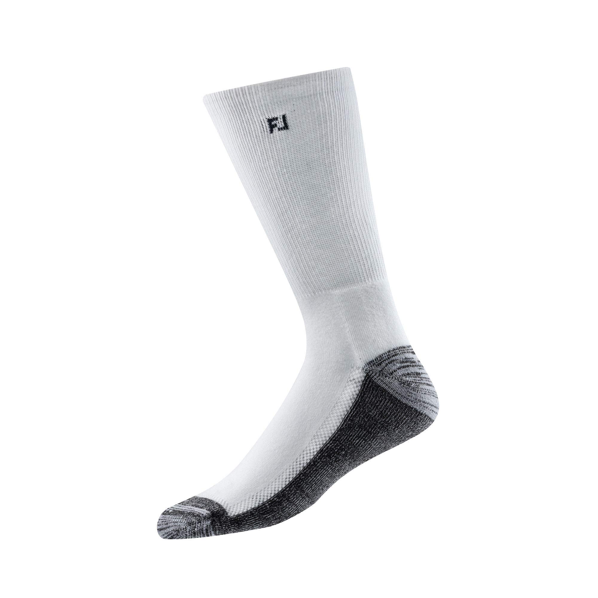 FootJoy Men's ProDry Crew XL Socks, White, Fits Shoe Size 12-15