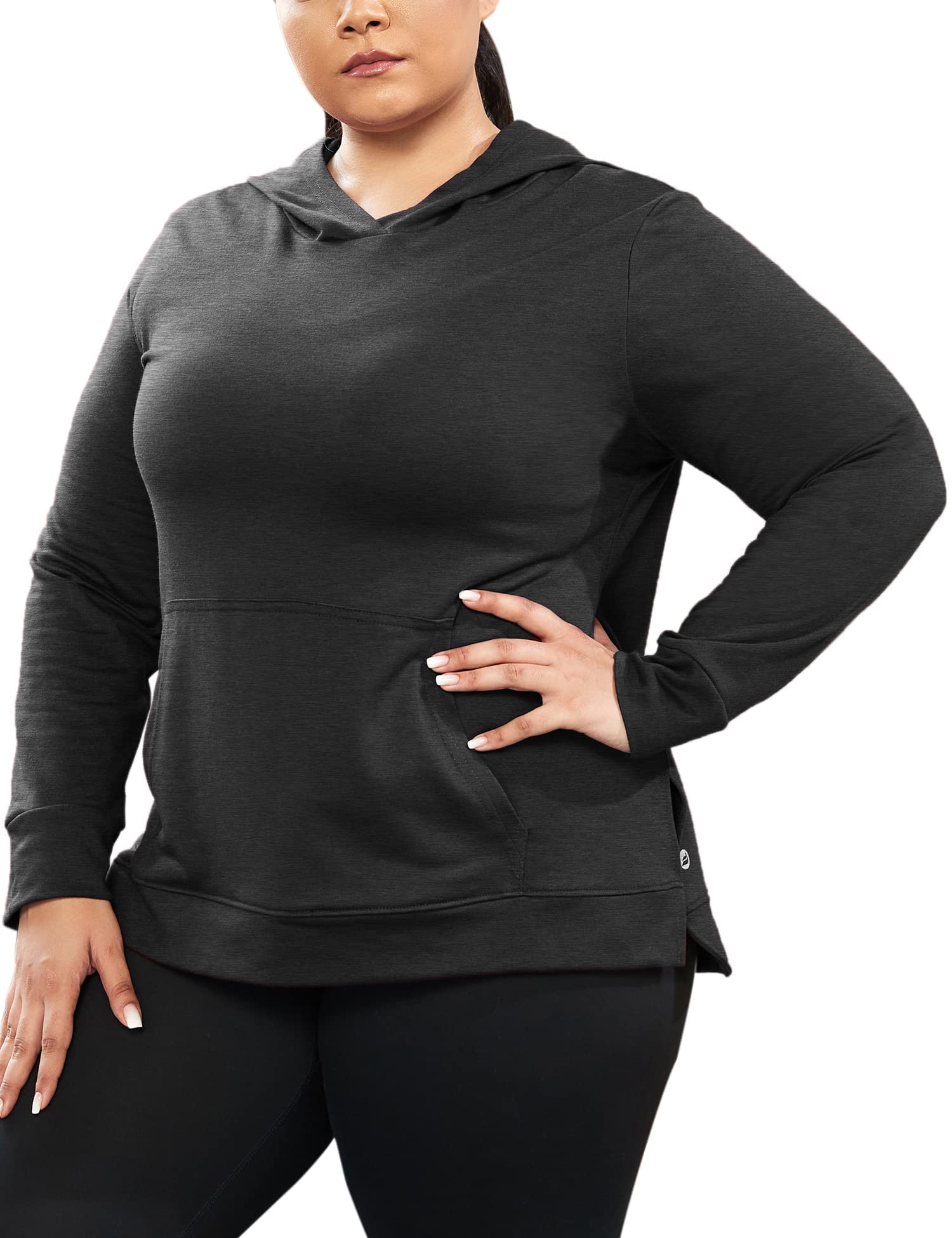 FOREYOND Plus Size Hoodie for Women Tie Dye Hooded Sweatshirt Long Sleeve Pullovers with Pocket Dark Grey 4X