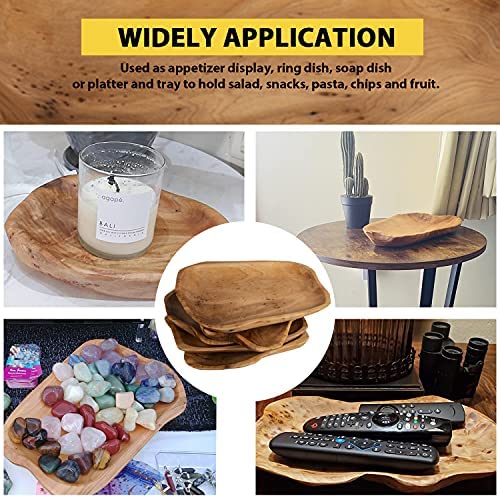 Hurricom Root Wood Dish,Vintage Ring Dish Hand Carved Artworks - 11-12 inch,Oval Shape Party Platter and Tray for Sandwich Bread Serving, Appetizer Display,