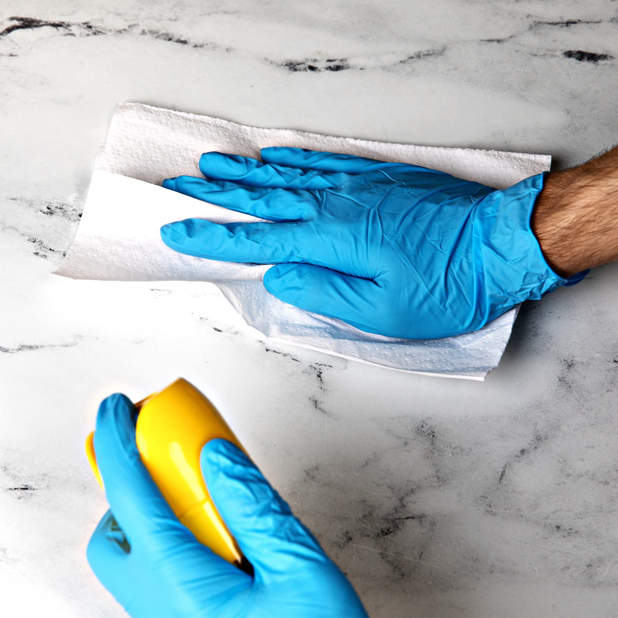 Gloves+com Blue Nitrile disposable gloves 8 Mil Powder Latex Free Exam Working Gloves, Nitrile Exam Gloves (Large - Box of 100)