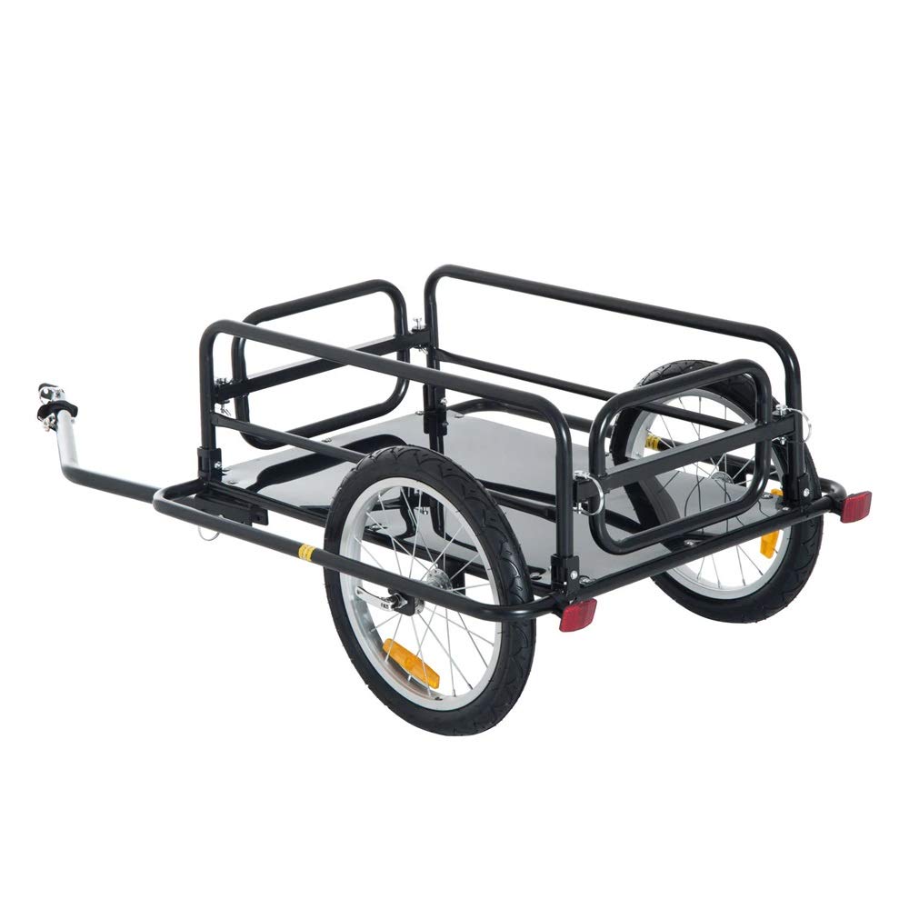 Folding Bicycle Storage Cart Cargo and Luggage Trailer with Hitch