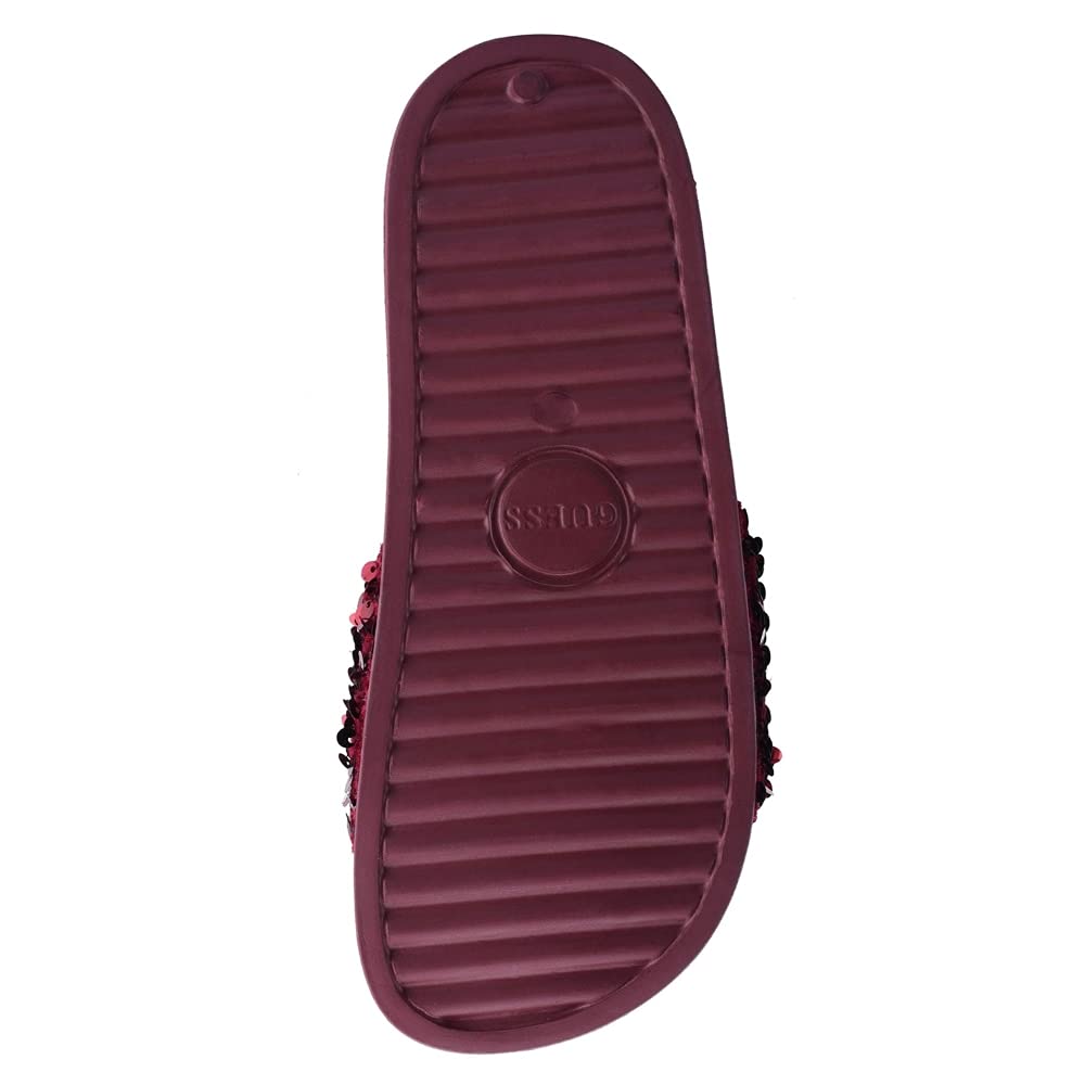 Guess Women's Savan10 Slide Sandal, Red, 7