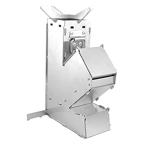 EMBRACENATURE Foldable Wood Burning Stove Backpacking for Outdoor Picnic BBQ Camp Hiking, silver