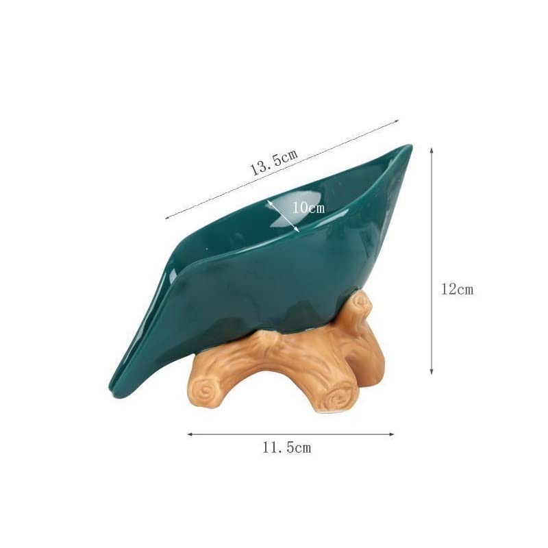 HALOU Soap Box Drain Sponge Storage Plate Tray Soap Dish Self Draining Soap Ceramic Holder Bathroom Supplies (Color : D, Size : 16 * 12.3 * 10cm)
