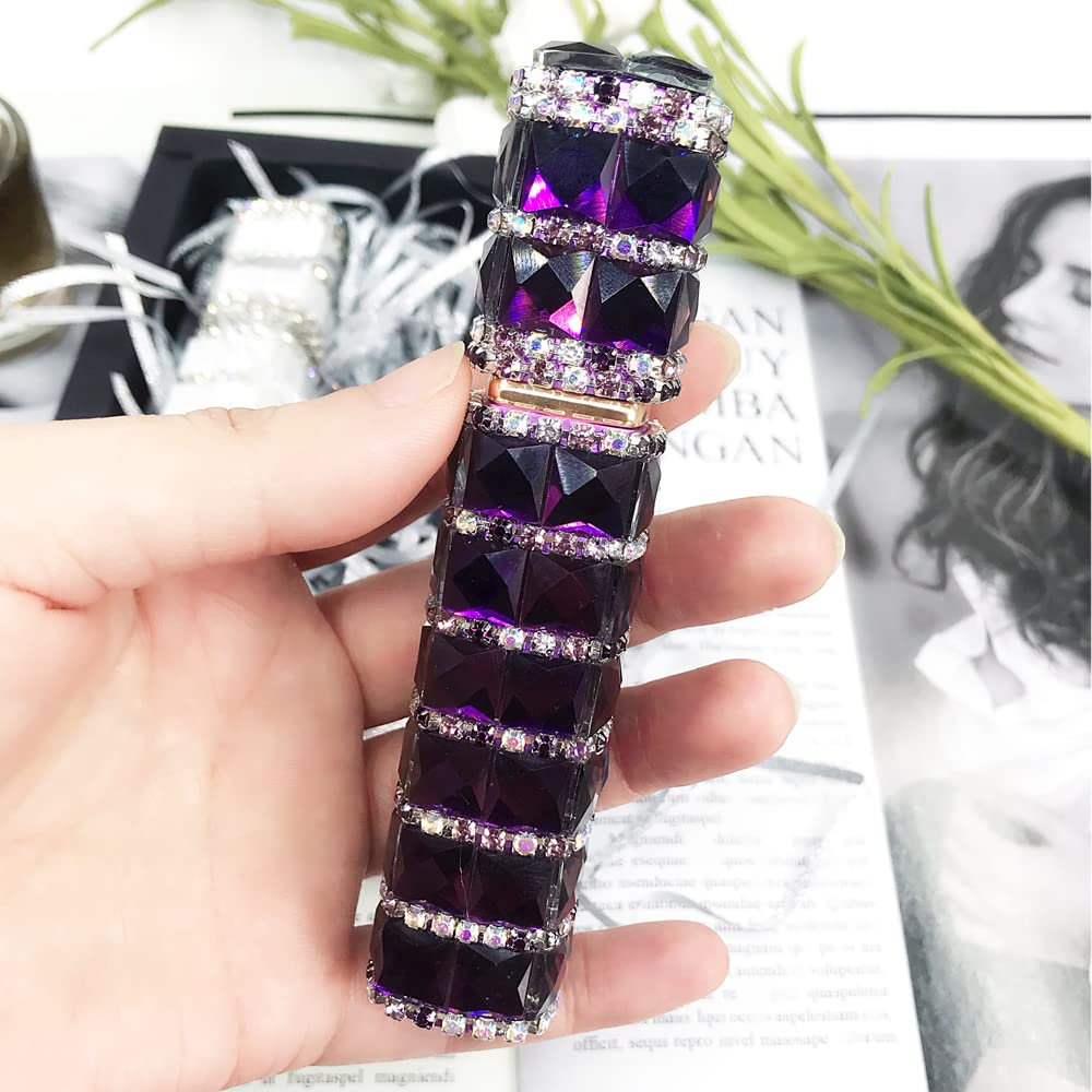 KEBOOT Rhinestone Empty Portable Spray Bottle, Mini Perfume Refillable Bottle Travel, Shiny Crystal Spray Essential Oil Bottle for Outgoing 12 ml (White and Purple)