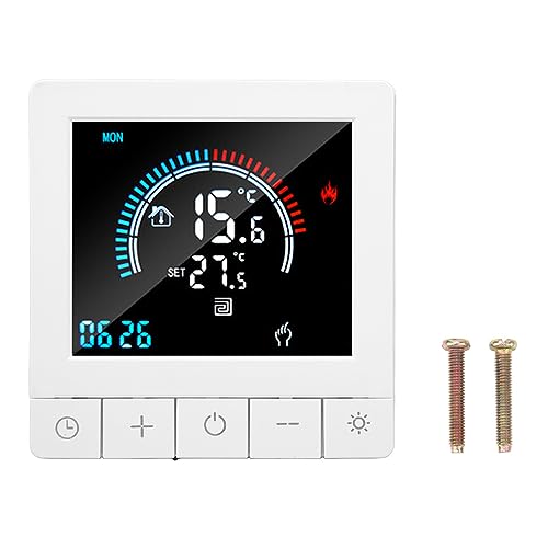 Floor Heating Thermostat, Home Temperature Controller AC90V-240V NTC Sensor 5-60℃ Setting High Accuracy LCD Screen for Shopping Mall (3A with Linkage)