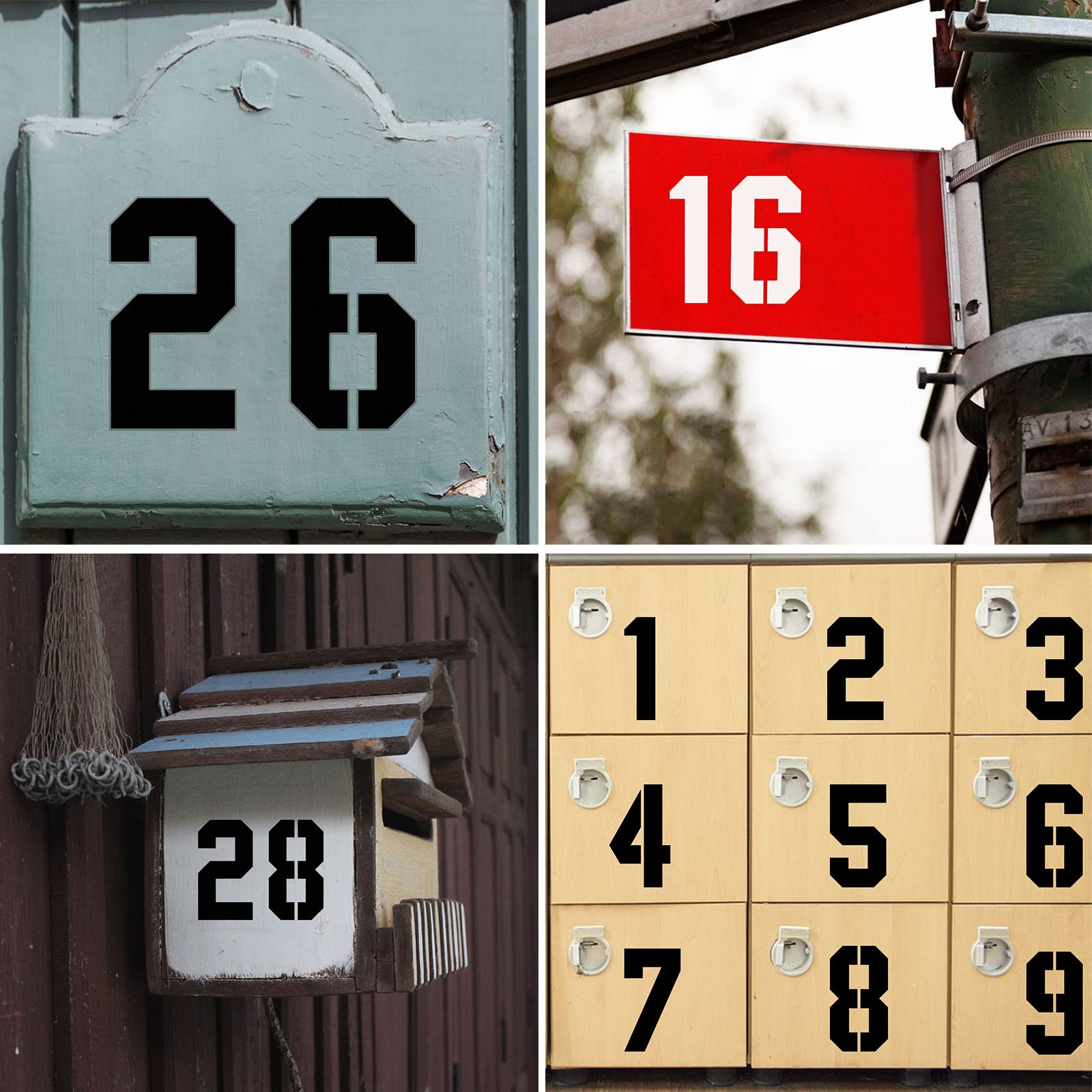 DXCYZ 4 Inch Large Number Stencils Kit 0-9 Address Number Stencils, 10PCS Reusable Plastic Painting Number Templates for Mailbox Signs, Door, Cars