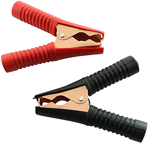 Longdex Car Alligator Clip 2PCS 100A Heavy Duty Full Insulated Car Crocodile Clamp Booster Battery Cable Clips for Car Auto Vehicle