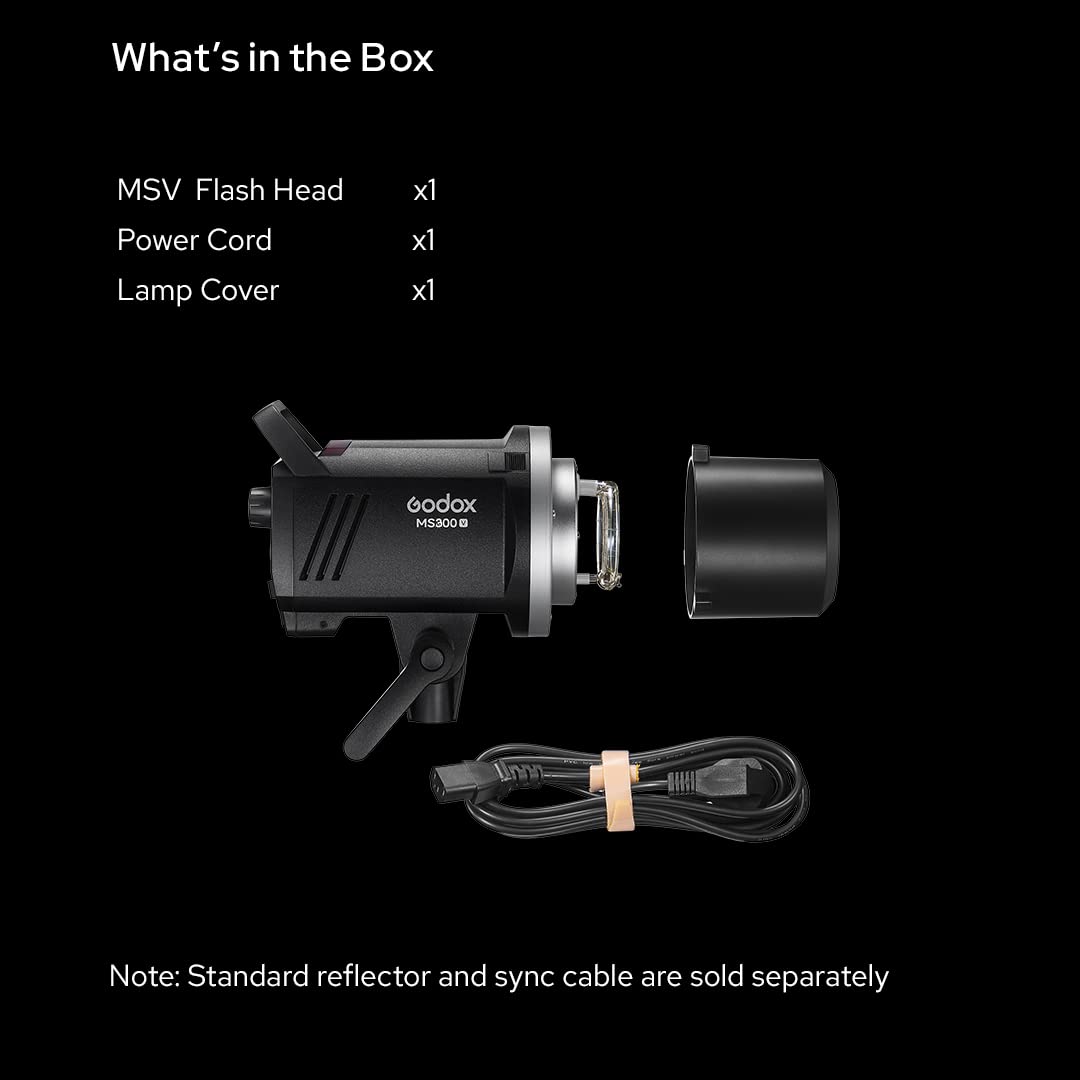 Godox MS300V 300W 2.4G Built-in Wireless Receiver Lightweight, Compact and Durable Studio Flash Bowens Mount and LED Modeling Lamp 110V