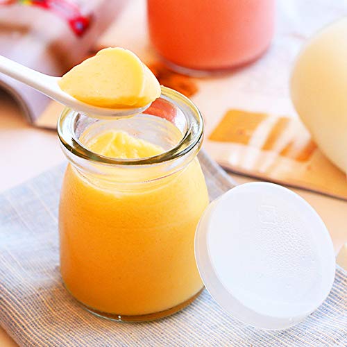 KAMOTA Glass Jars, 40 PACK 4 oz Clear Yogurt Jars With PE Lids, Glass Pudding Jars Yogurt Jars Ideal for Jam, Honey, Wedding Favors, Shower Favors (150ml)