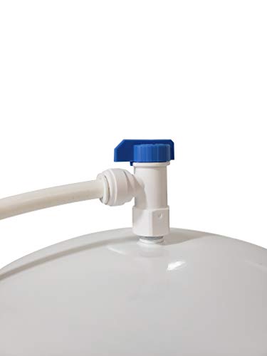 Metpure Quick Connect Tank Ball Valve with Gasket For Water Purification Systems And Reverse Osmosis System Pressurized Water Storage Tank (1/4" Female NPT x 3/8" OD Quick Connect)