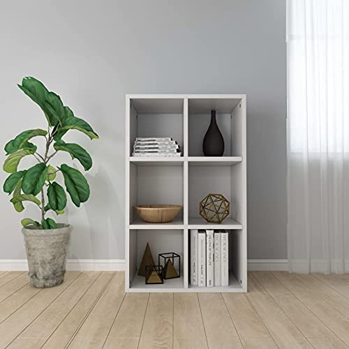 Festnight 6 Compartment Storage Units DIY Organizer Display Storage Cabinet Bookcase Versatile Shelf Sideboard for Living Room Closet Bedroom Home Furniture