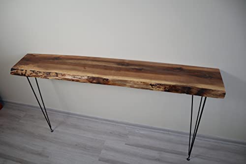 Live Edge Cherry Wood Naturally Form, Console Table 56" x 9" x 29.5" (Handmade)