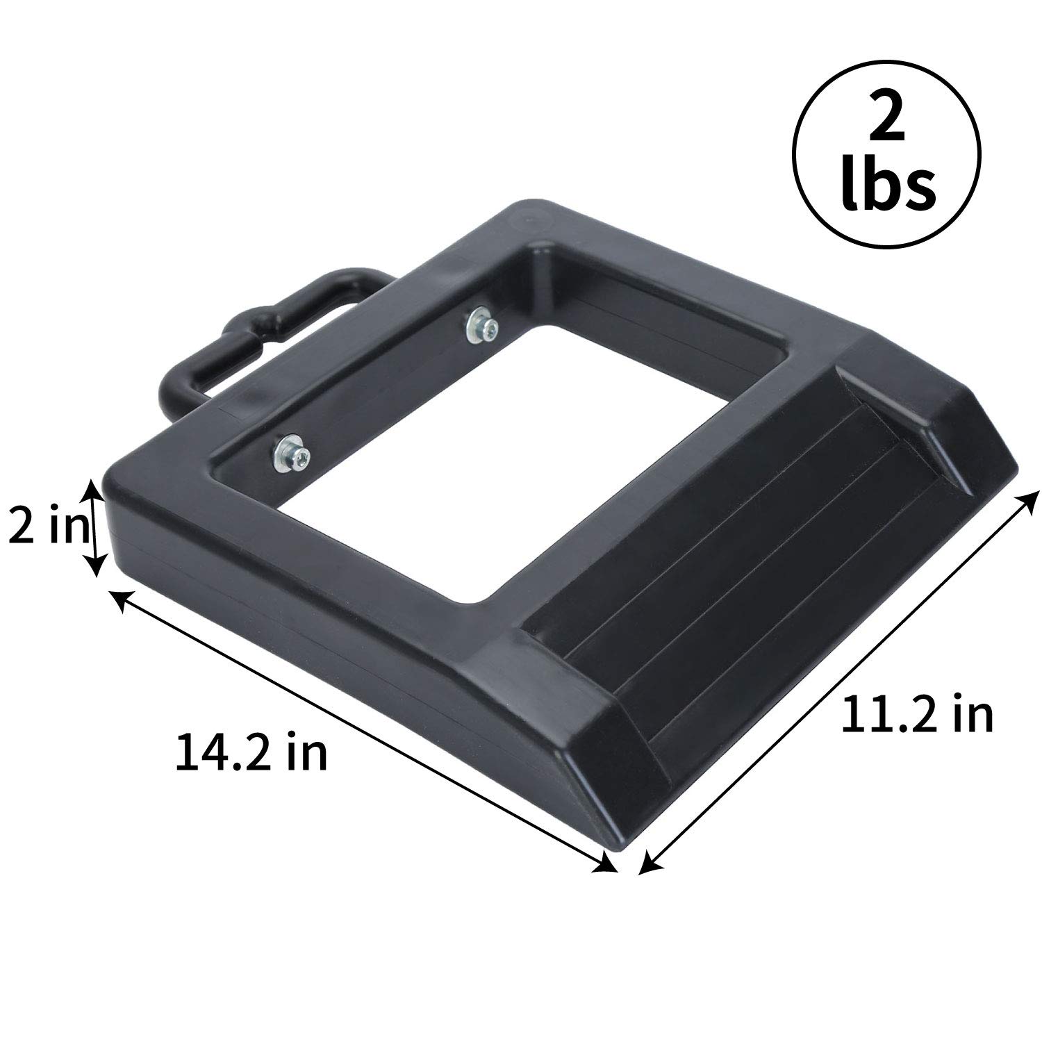 Homeon Wheels Pallet Jack Stopper Truck Chock Heavy Duty Pallet Jack Chock 14.2" Length x 11.6" Width x 2" Height 2 Pack (Black) and One T Level