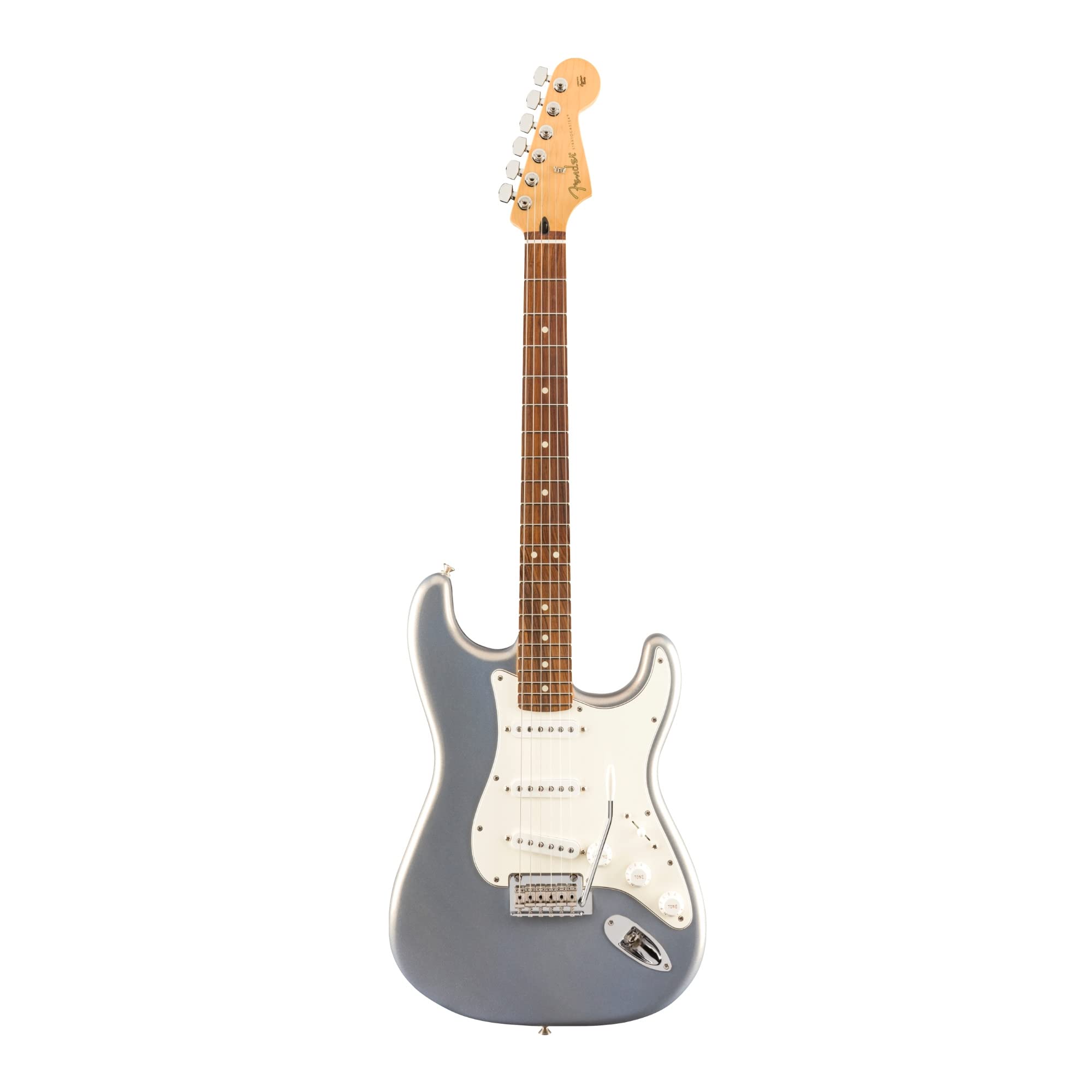 Fender Player Stratocaster SSS Electric Guitar, Silver, Pau Ferro Fingerboard