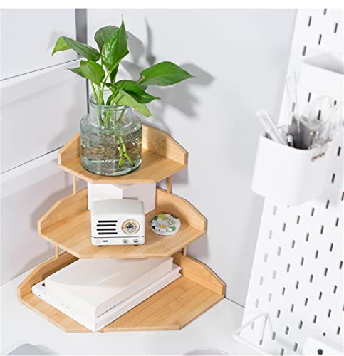 TJLSS Multi-Layers Desk Organizer Eco Natural Sundries Storage Box Kitchen Storage Holder Corner Storage Rack