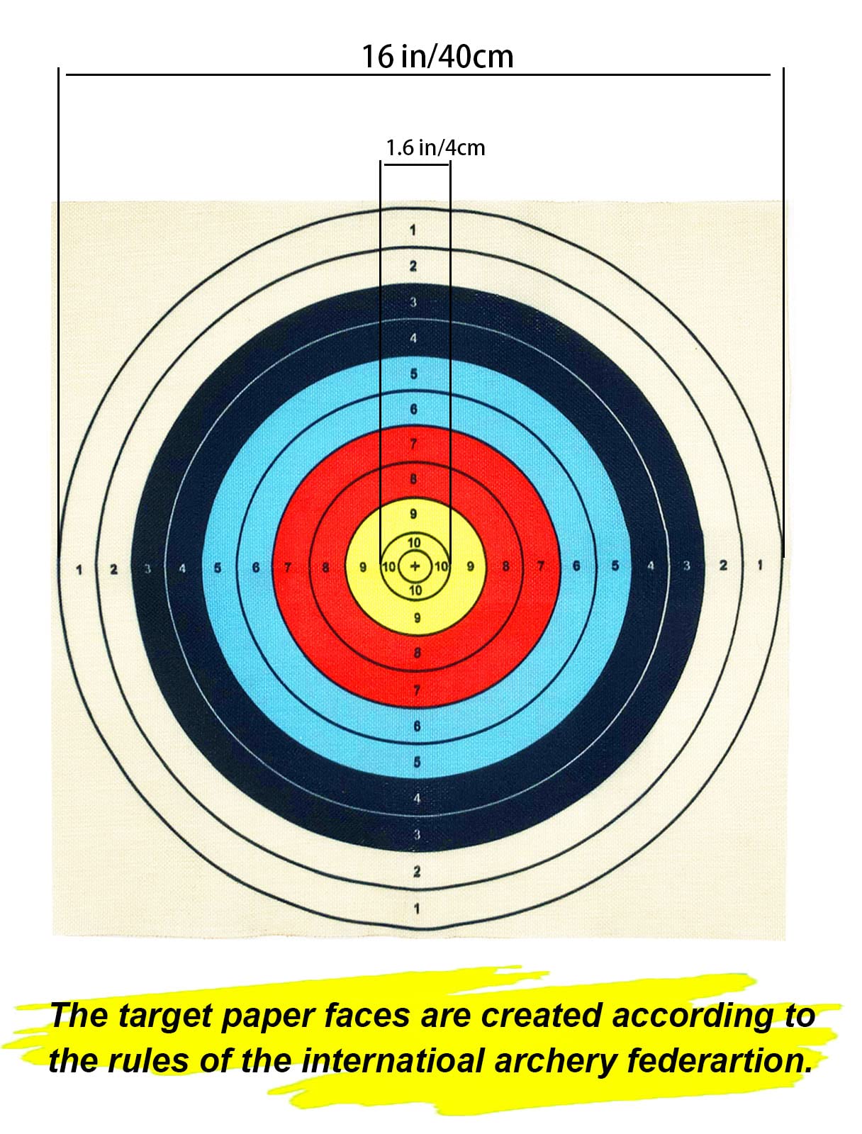 Linen Archery Targets 3pcs,Archery Targets for Backyard ,Durable Bow Arrow Targets for Hunting & Archery Targets,Target Practice Accessories(Standard Archery 16x16 in,10 Rings)