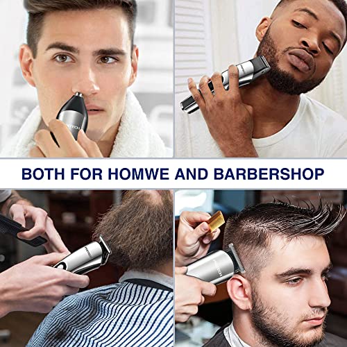 PRITECH Hair Clippers for Men Nose Hair Trimmer Micro Shavers 3 in 1 Mens Grooming Kit Cordless & Rechargeable Electric Hair Trimmer Led Display with T Blade Trimmer Cutting IPX6