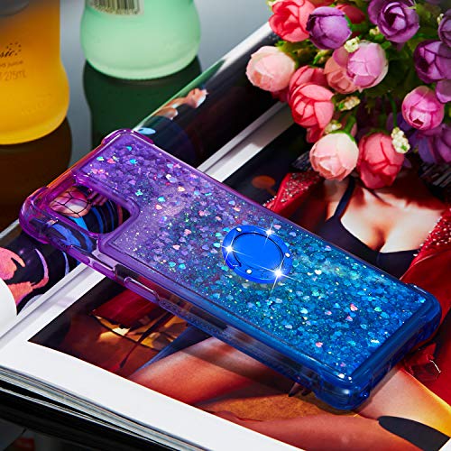 SZYZ Samsung Galaxy A81 Phone Case,Samsung Galaxy Note 10 Lite Case,Samsung Galaxy M60S Case, Glitter Quicksand Gradient Kickstand Shell for Samsung Galaxy A81/Note 10 Lite/M60s,LS Purple Blue