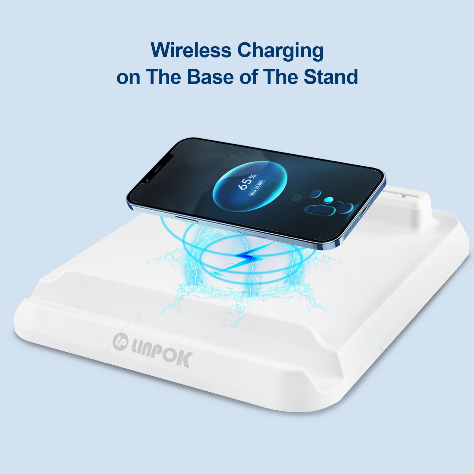 LINPOK Charging Dock with Wireless Charging for Oculus Quest 2/Meta Quest 2 Stand Accessories Compatible with VR Headset and Touch Controllers, Phone Holder Charging Station